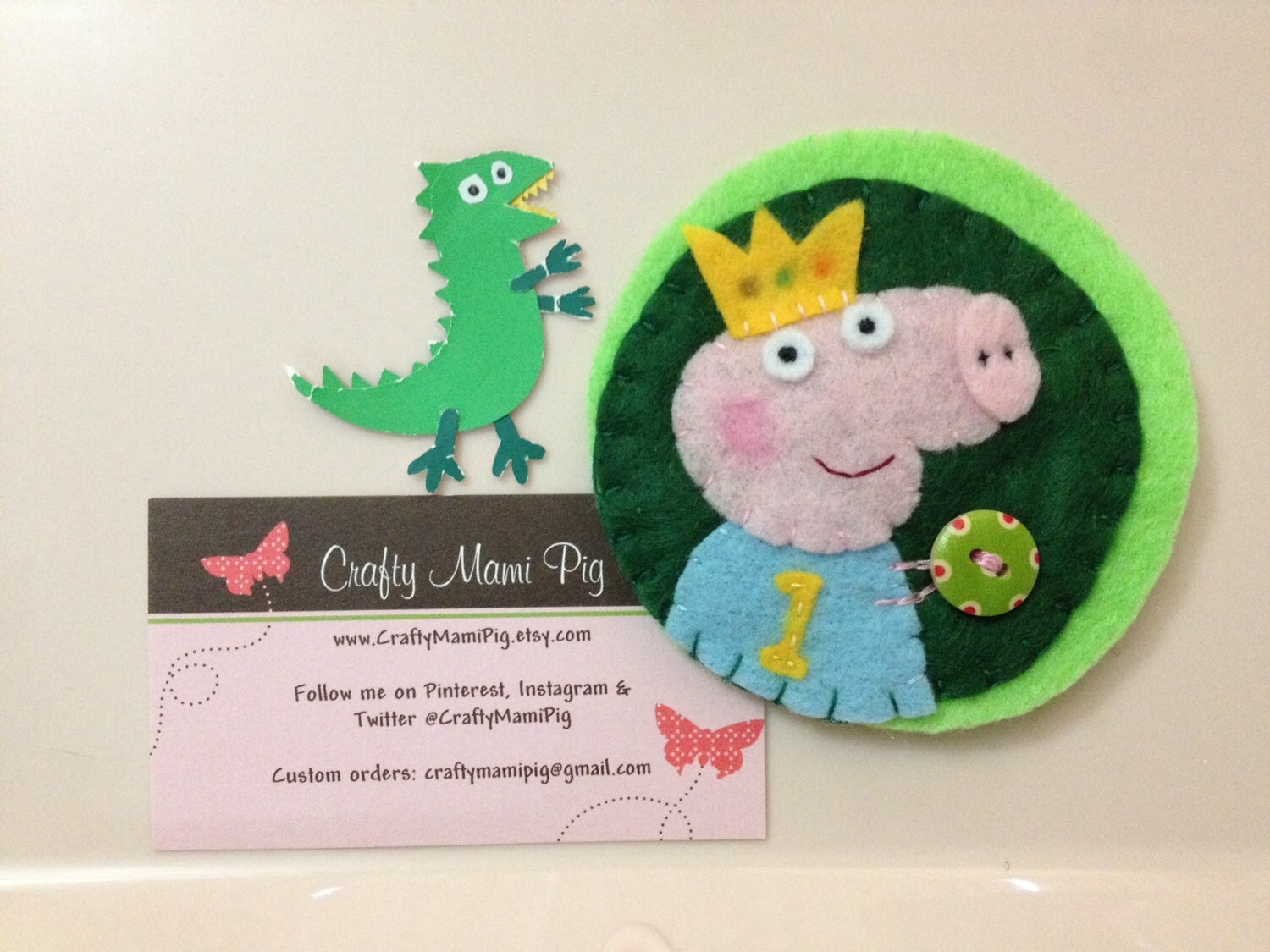 Prince George Pig Party Game Prize or 1st Birthday Felt Badge With ...