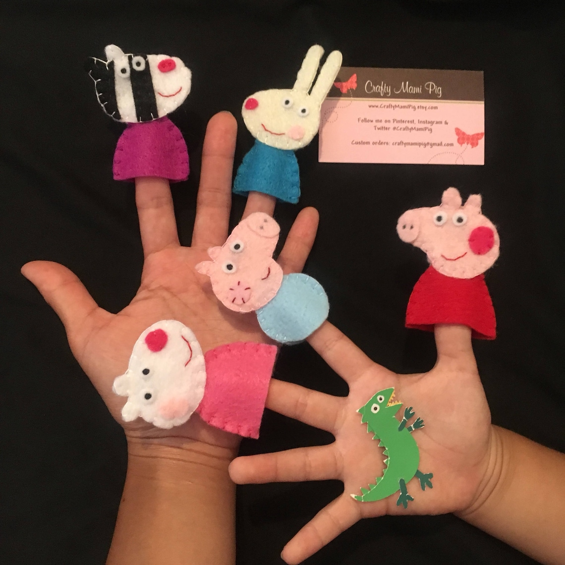 Peppa Pig Family Finger Puppet Felt Set Daddy Mummy Pig, Peppa George ...