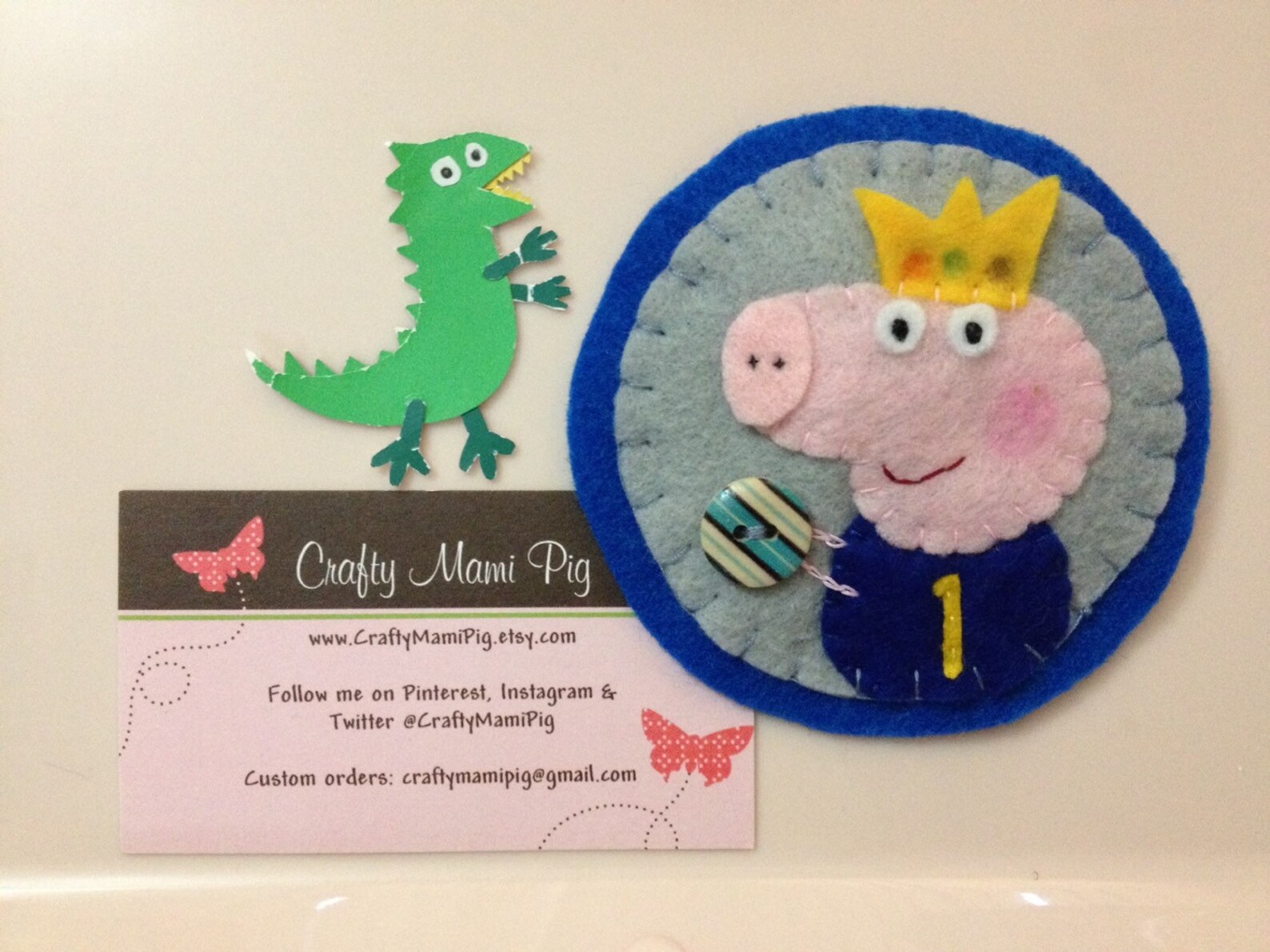 Prince George Pig Party Game Prize or 1st Birthday Felt Badge With ...