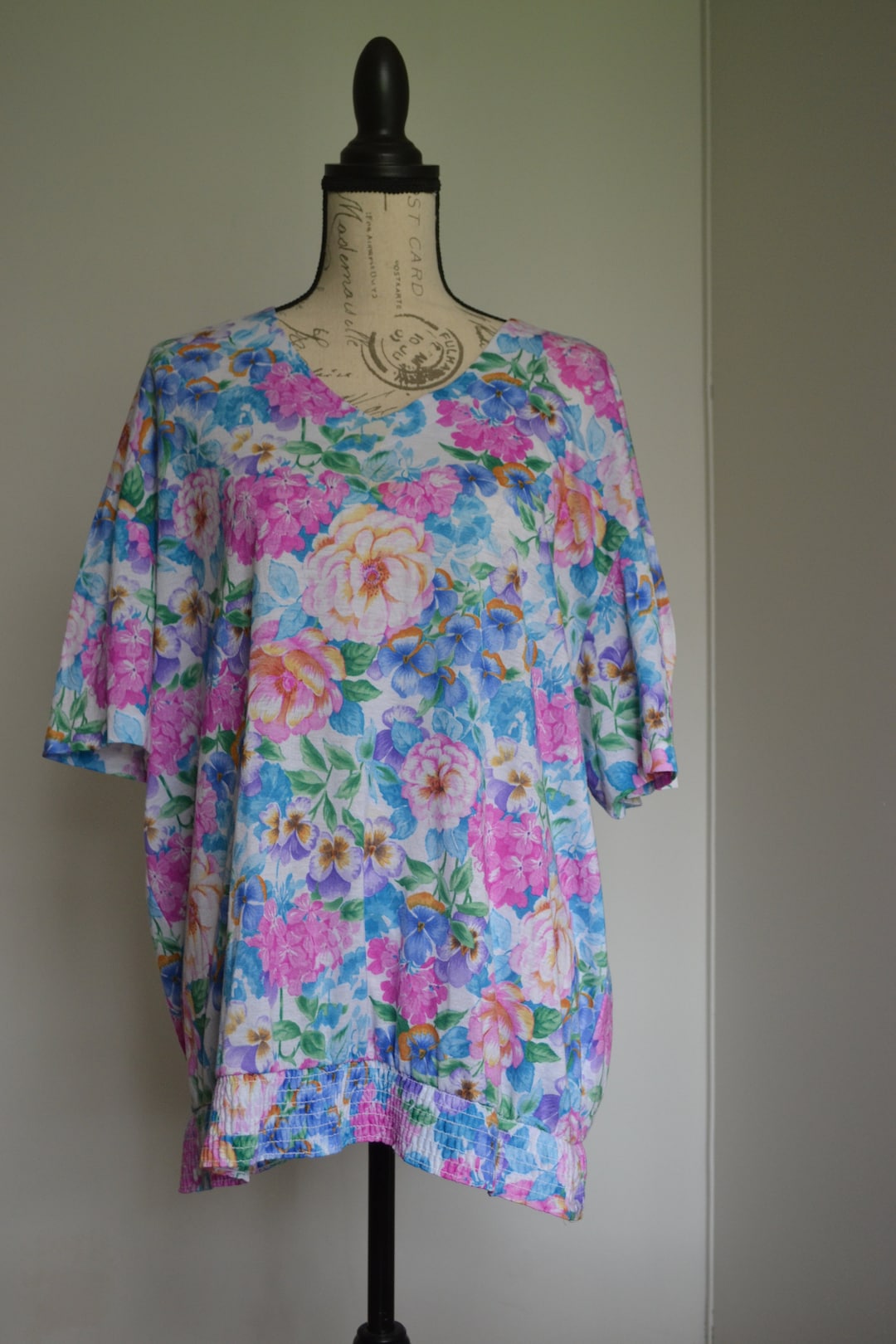 Vintage Pastel Floral Blouse - Etsy
