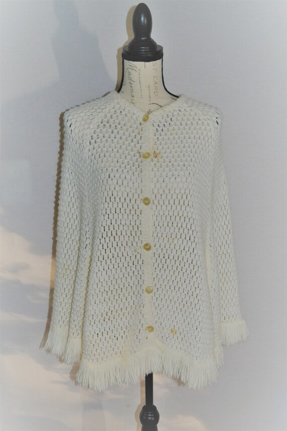 Vintage Cream Colored Shawl | Etsy