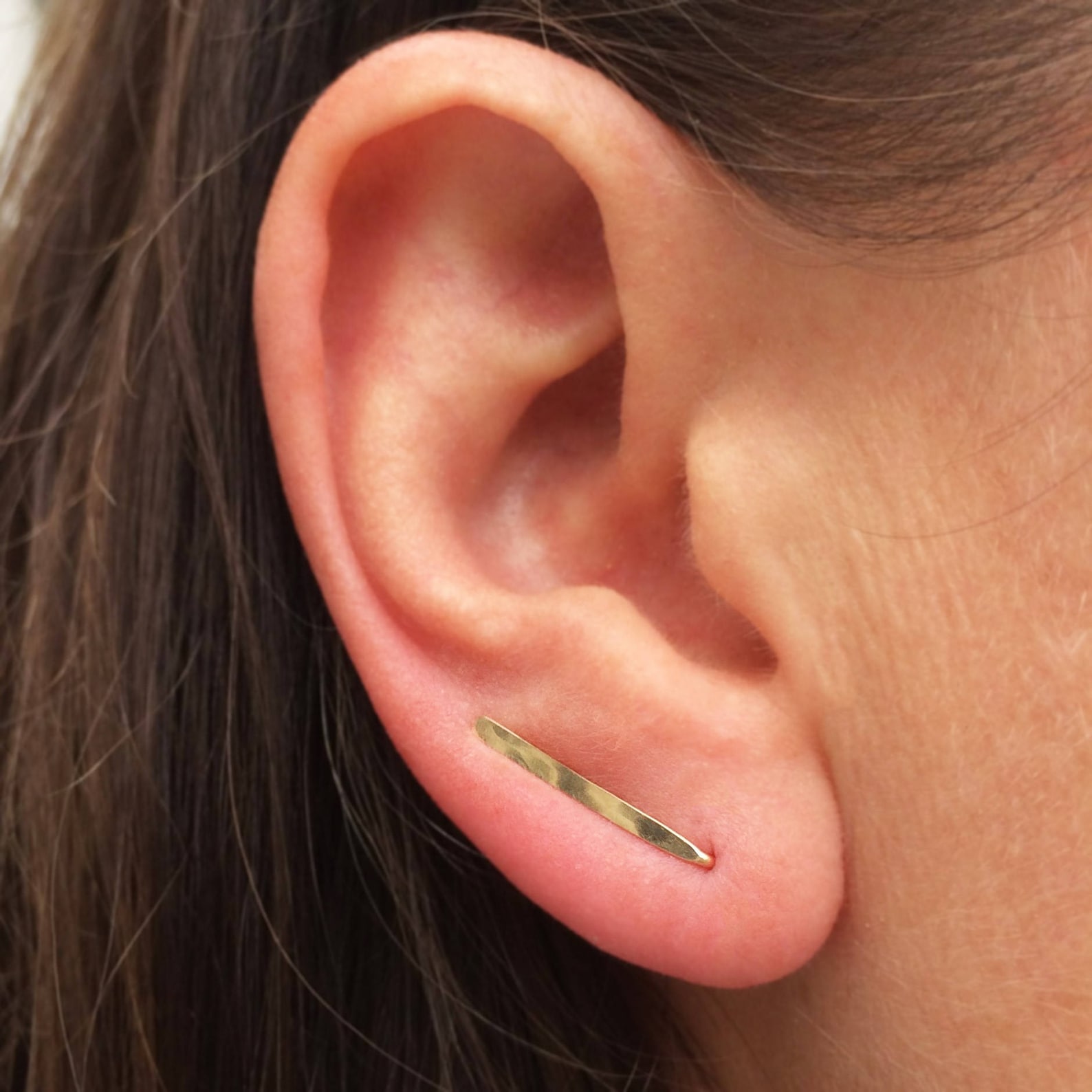 Straight Gold Ear Climber Simple Line Earring Small - Etsy Canada