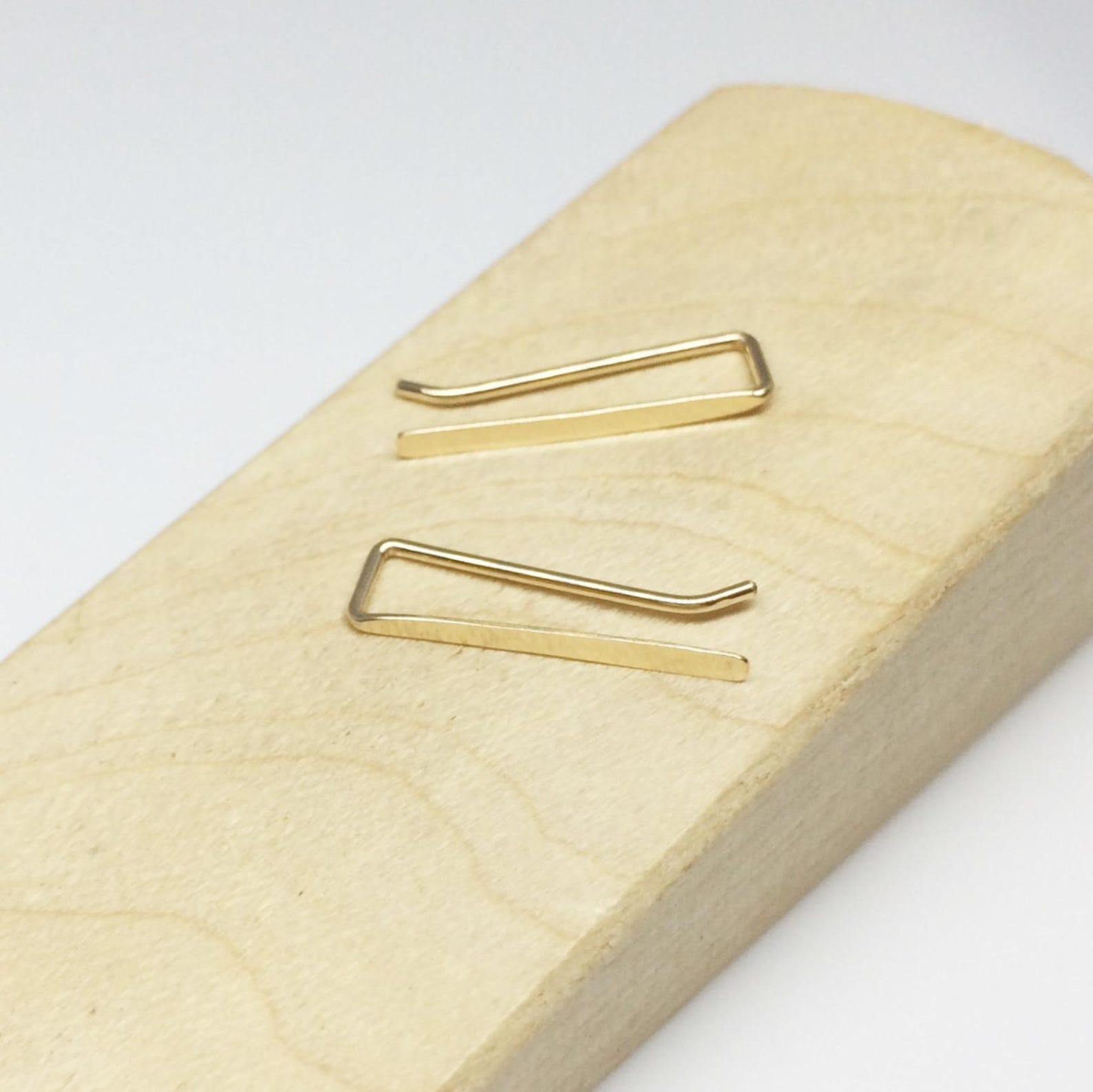 Straight Gold Ear Climber Simple Line Earring Small - Etsy Canada