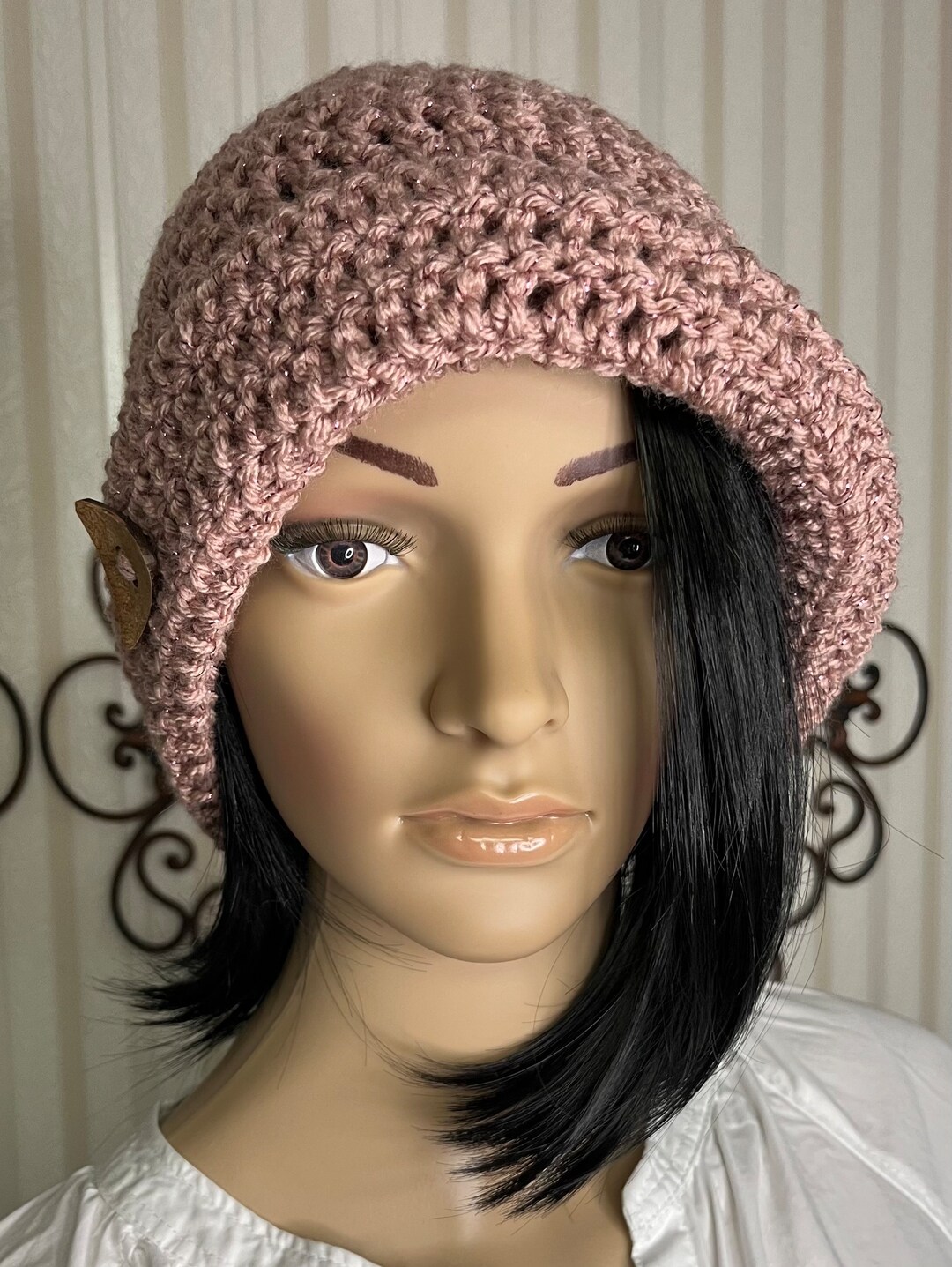 Flipped Brim Hat - Rose Sparkle - Etsy