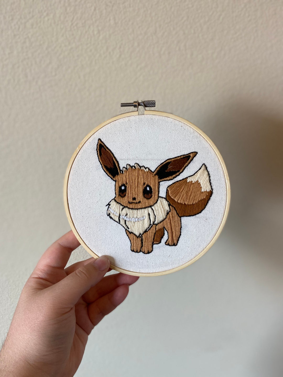 Eevee Hand Embroidery Hoop Art Pokémon Hoop Art Fanart 6 - Etsy