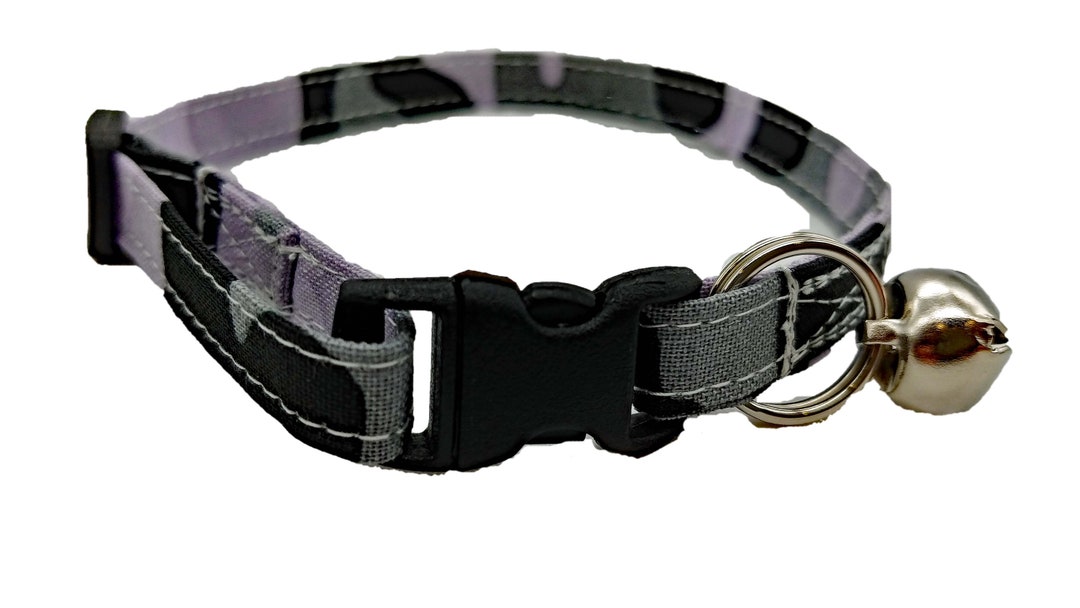 Snow Camo Cat Collar Grey Gray Black Kitten Camouflage - Etsy