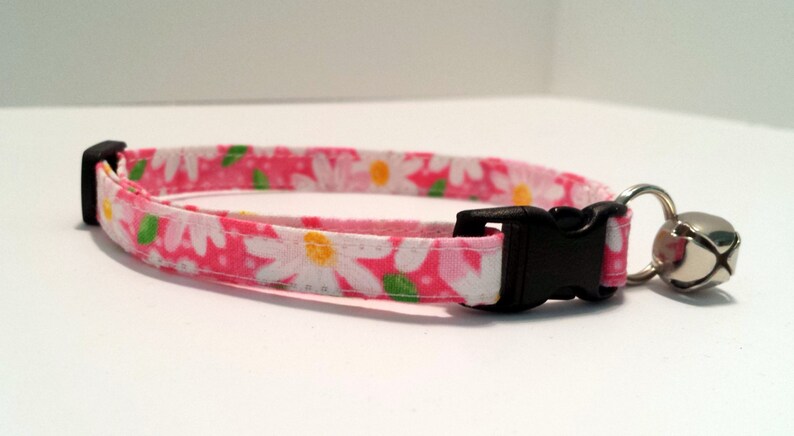 Pink Daisy Cat Collar Flower Kitten Adjustable Daisies Spring | Etsy