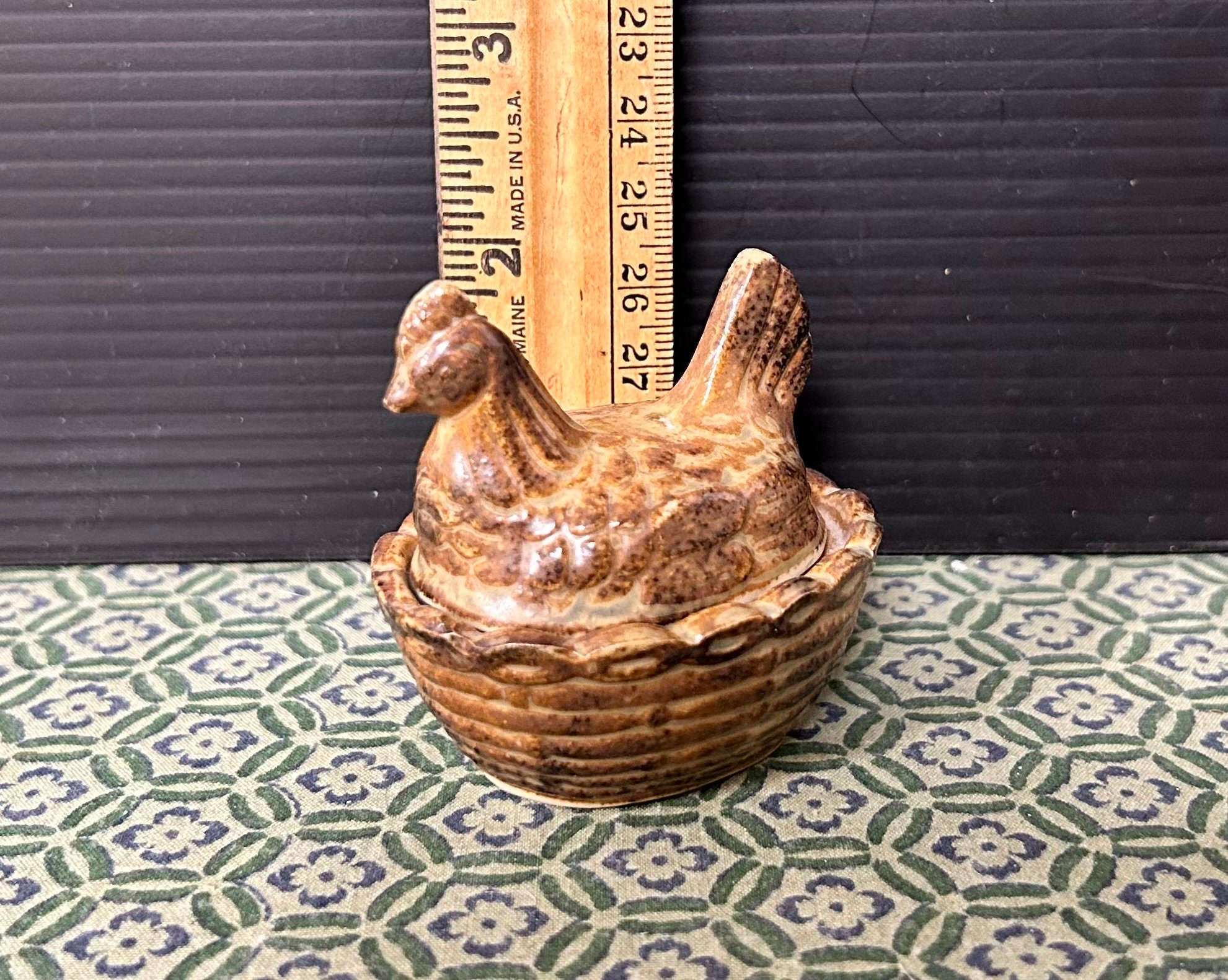 Mini Ceramic Hen on Nest 1950s - Etsy
