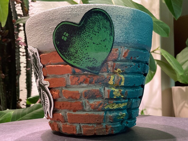 Graffiti Pot - Once Upon A Time Bat - Tall Small 4" X 4.5" - Etsy