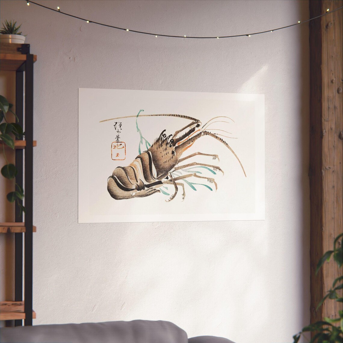 Japanese Woodblock Print Crayfish Vintage Ukiyo-e Style Art Poster ...