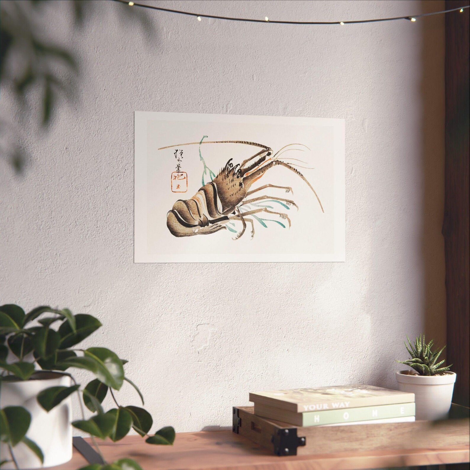 Japanese Woodblock Print Crayfish Vintage Ukiyo-e Style Art Poster ...
