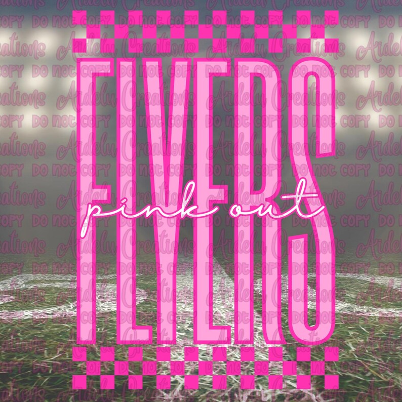 Pink Out Flyers PNG: Breast Cancer Awareness, Game Day Design (digital ...