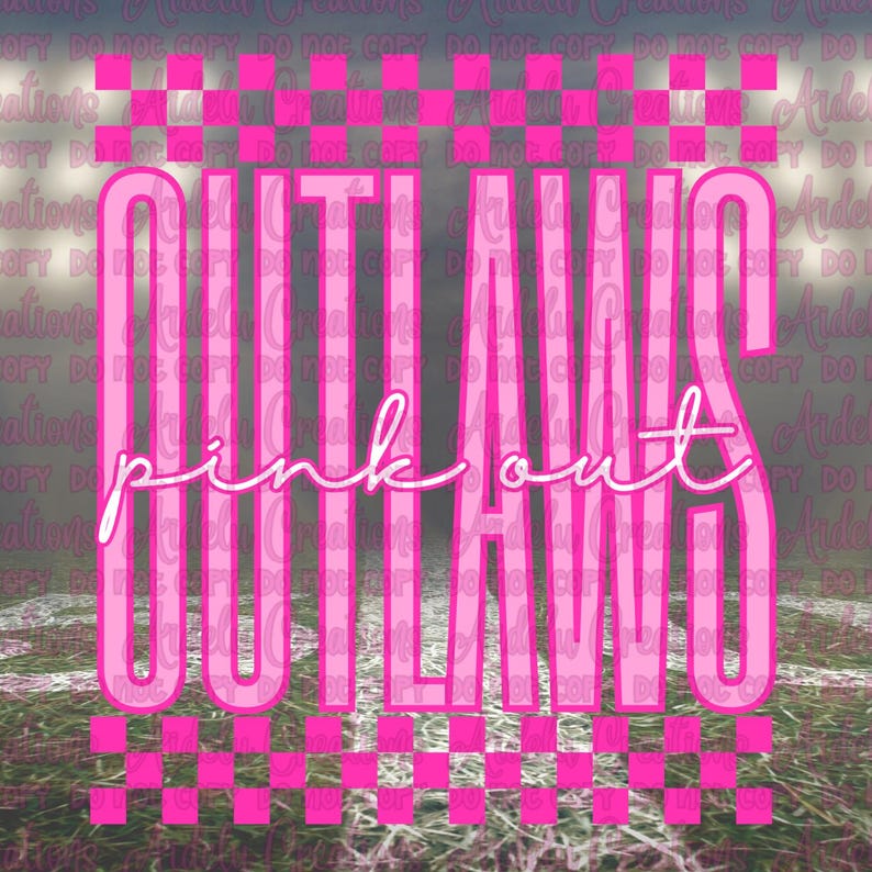 Pink Out Outlaws PNG: Breast Cancer Awareness, Game Day Design (digital ...