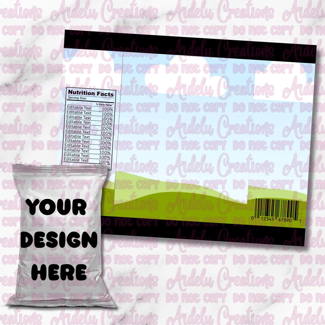 Editable Canva Chip Bag Template/ Printable Treat Bag - Etsy
