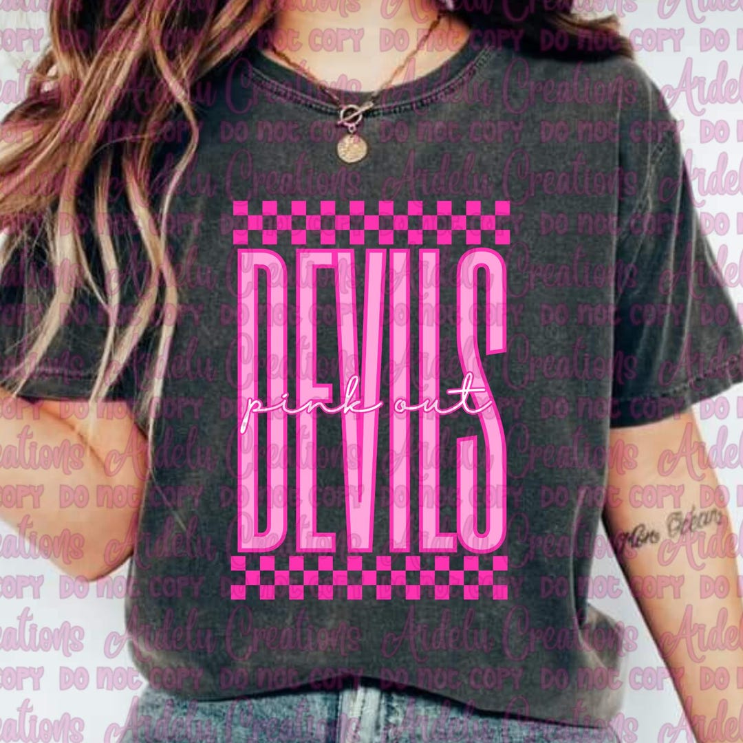Pink Out Devils PNG: Breast Cancer Awareness, Game Day Design (digital ...
