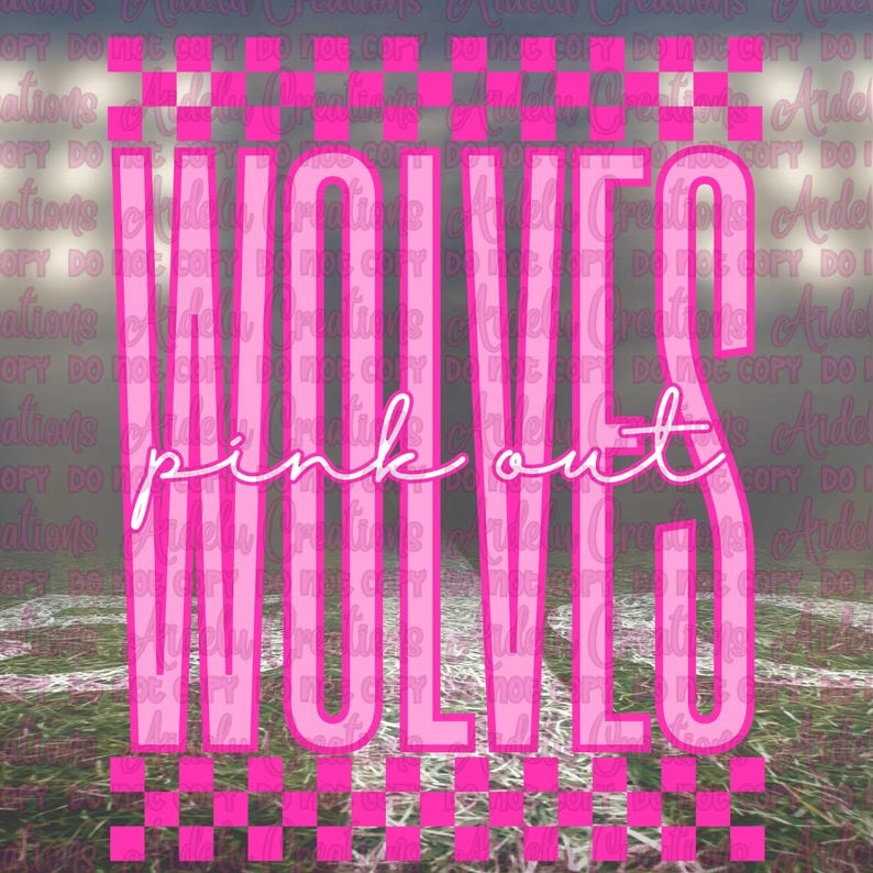 Pink Out Wolves PNG: Breast Cancer Awareness, Game Day Design (digital ...