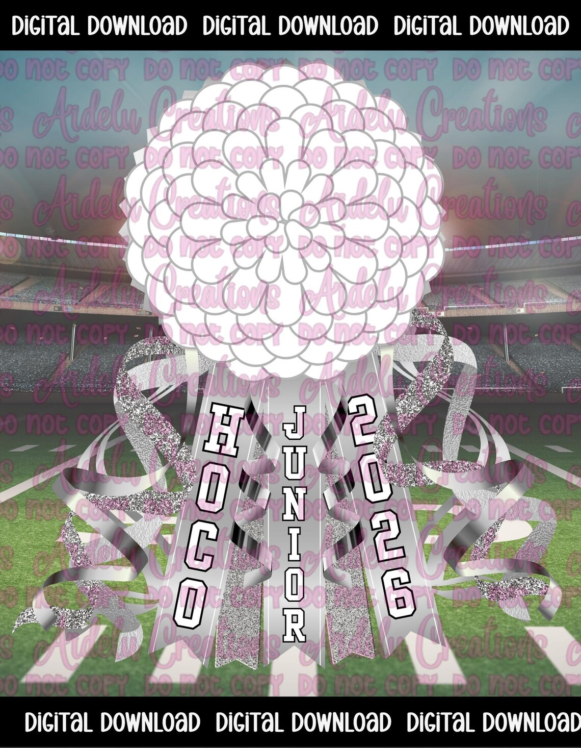 Editable Homecoming Mum Template: Silver Junior Shirt Design (canva Pro ...