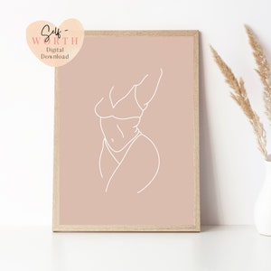 Curvy Women Line Art | Body Positive Line Art Print | Body Positive Art ...