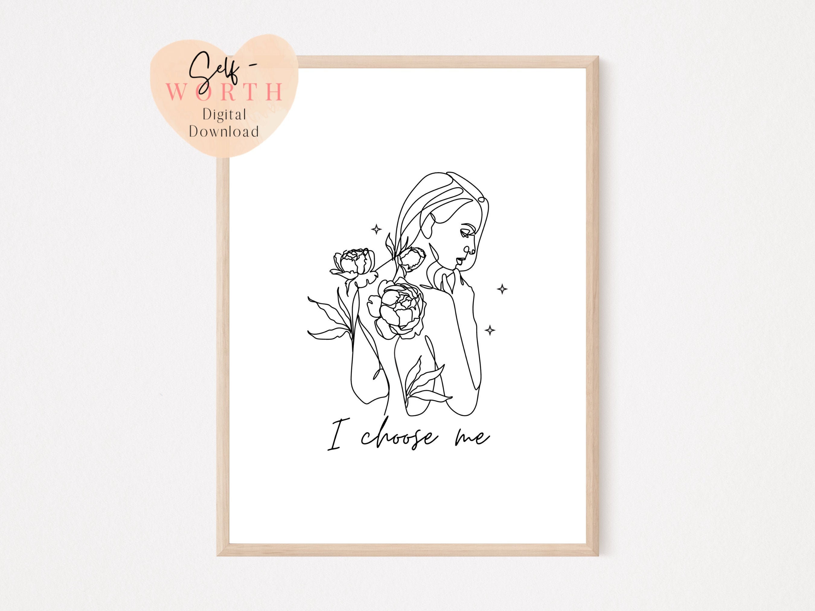 Love Yourself Line Art Self Love Print Mental Health Print - Etsy UK