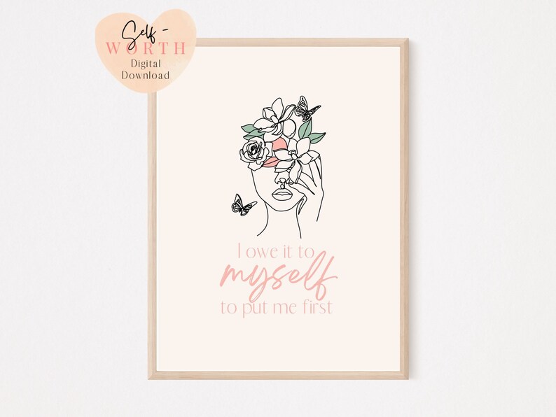 Positive Affirmation Self Love Art| Self Love Art| Love Yourself Art ...