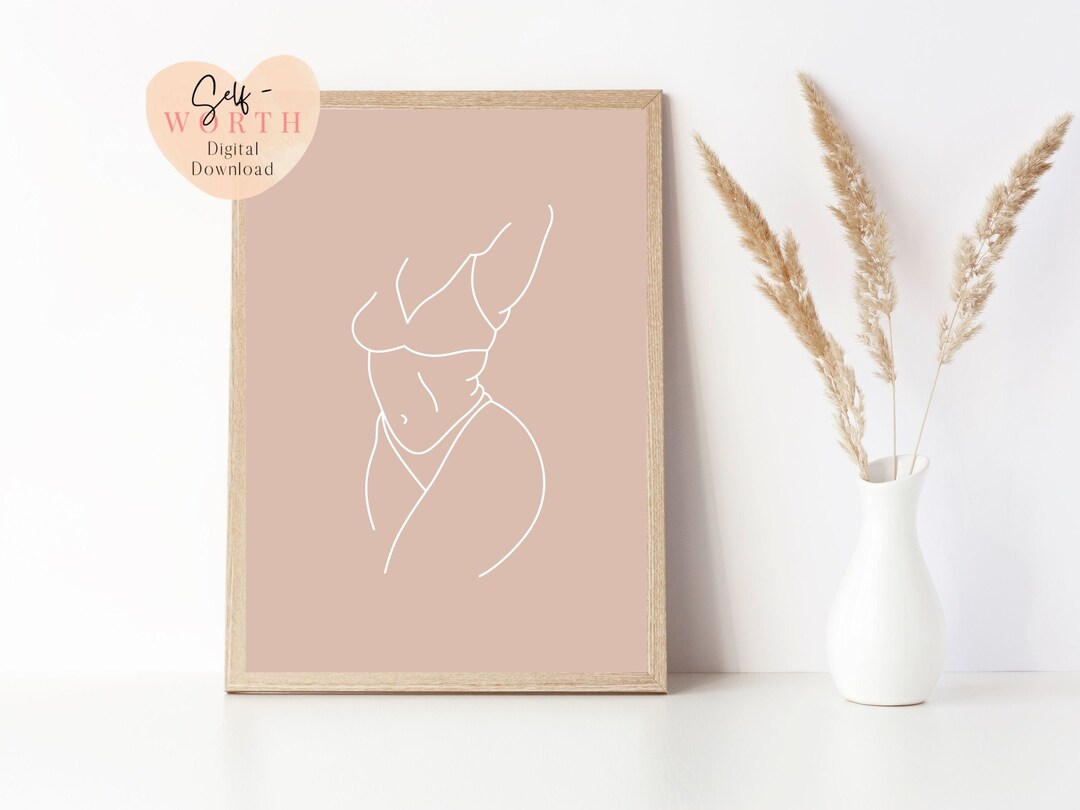 Curvy Women Line Art | Body Positive Line Art Print | Body Positive Art ...