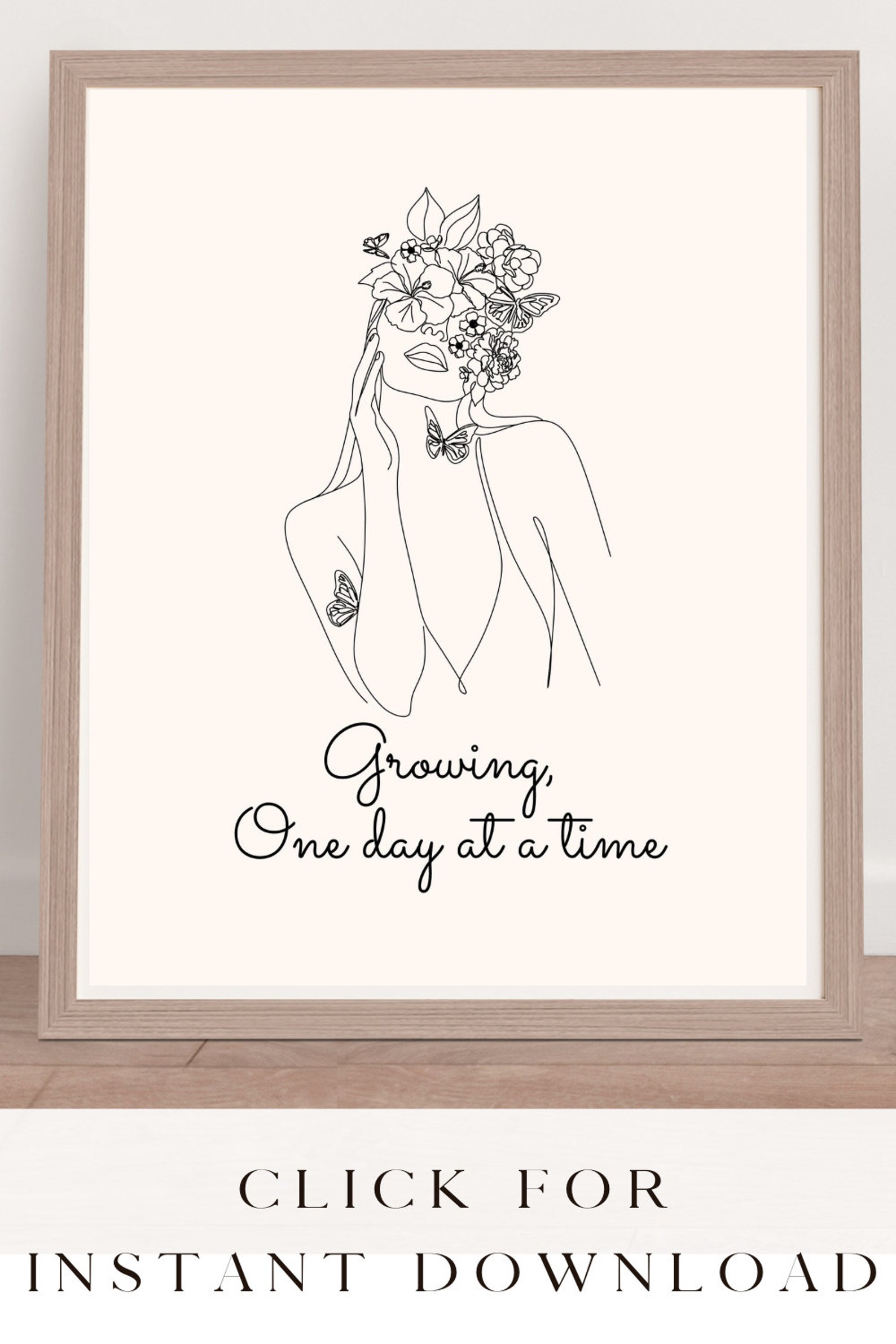 Growing Self Love Line Art Print Affirmation Wall Art - Etsy