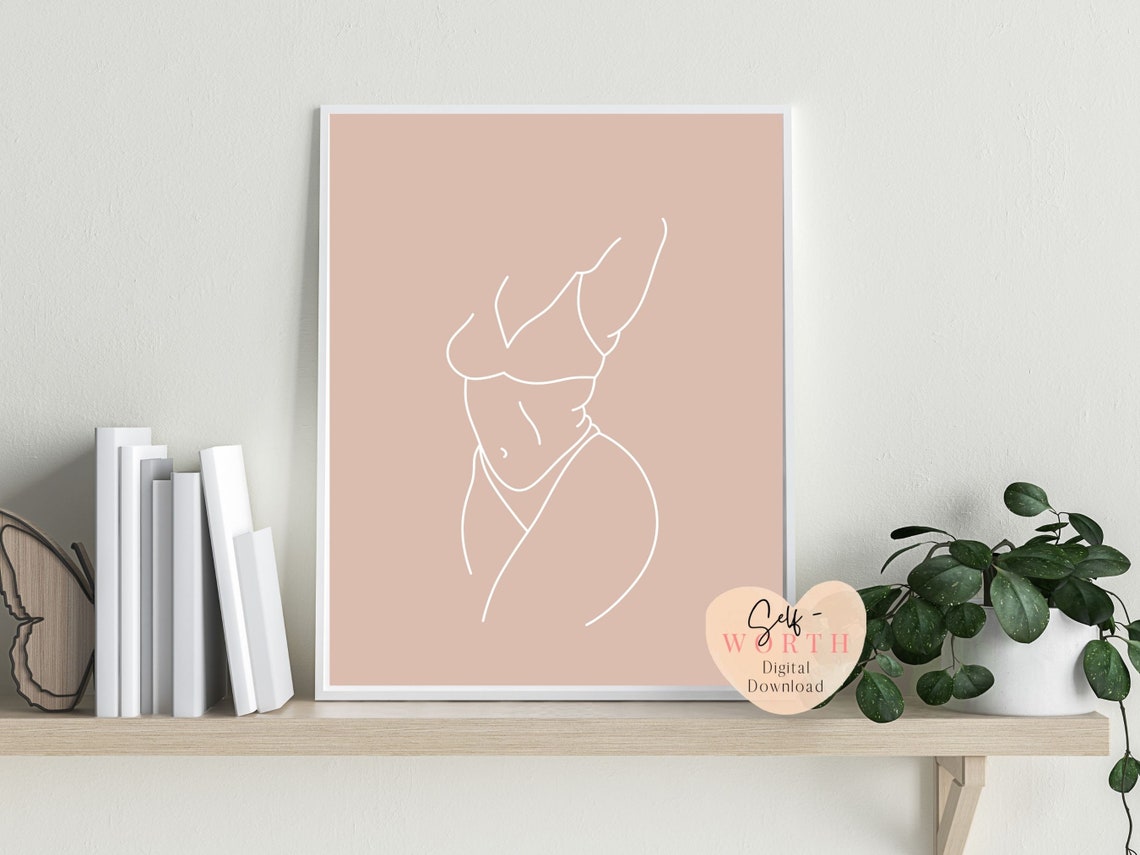 Curvy Women Line Art | Body Positive Line Art Print | Body Positive Art ...