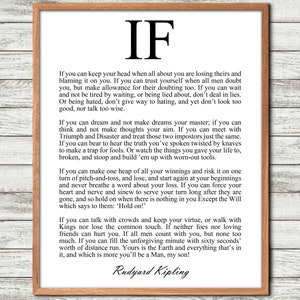 IF Poem, Art Print, IF Poem By, Rudyard Kipling, Printed Poster, IF ...