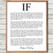 IF Poem, Art Print, IF Poem By, Rudyard Kipling, Printed Poster, IF ...