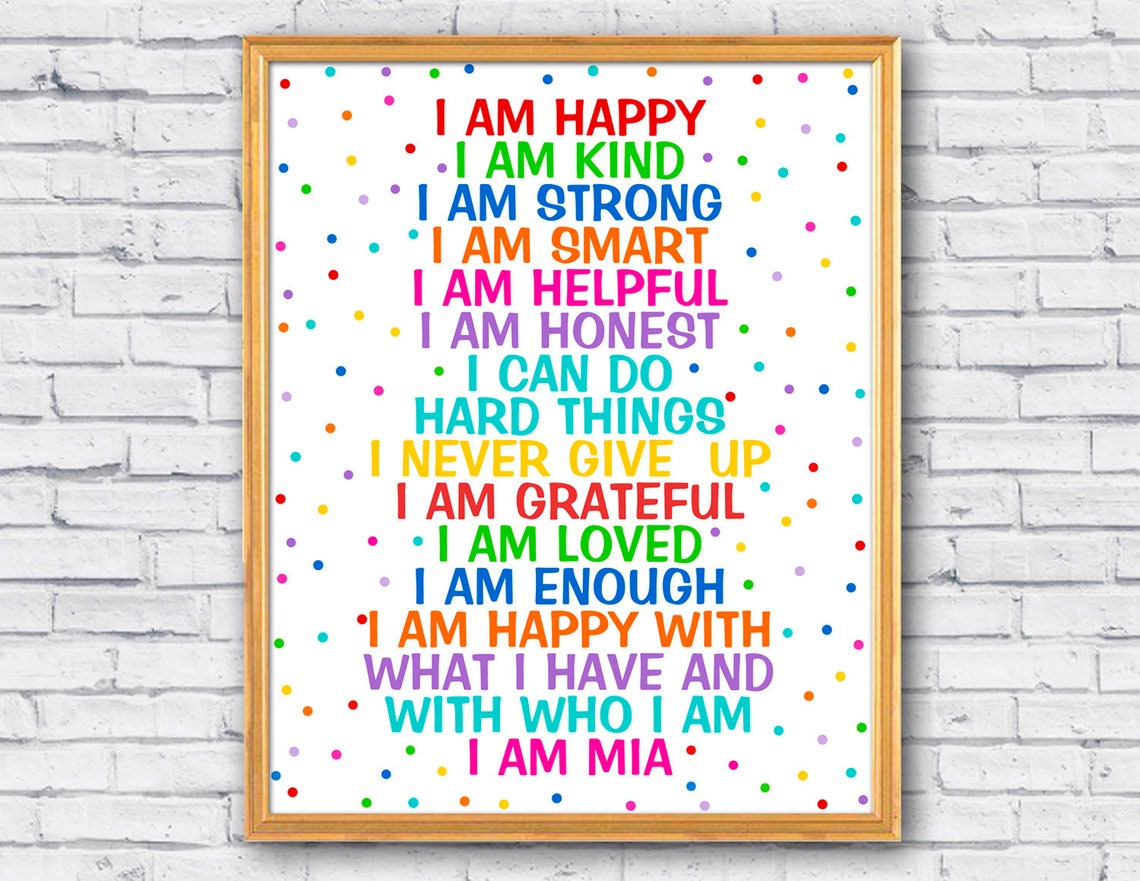 Personalized, I Am Smart, Kind, Strong, Honest, Brave, Loved, Kids ...