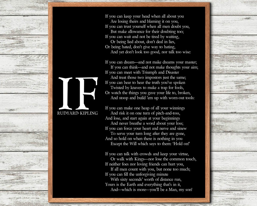 IF Poem, Art Print, IF Poem By, Rudyard Kipling, Art Print, IF Poster ...