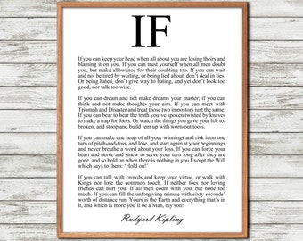 If, Poem by Rudyard Kipling, Printable Poem - Etsy