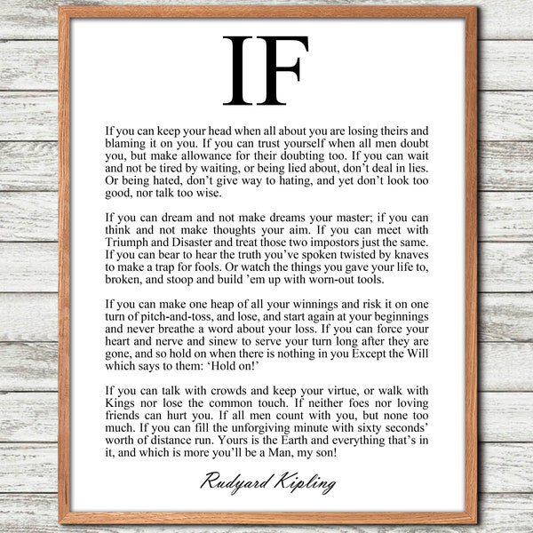Kipling If Poster - Etsy
