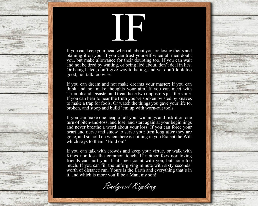 IF Poem, Art Print, IF Poem By, Rudyard Kipling, Art Print, IF Poster ...