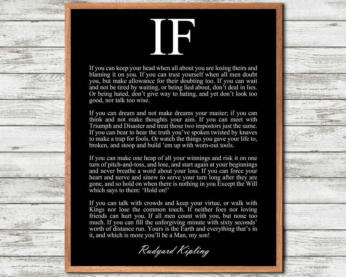 IF Poem, Art Print, IF Poem By, Rudyard Kipling, Art Print, IF Poster ...