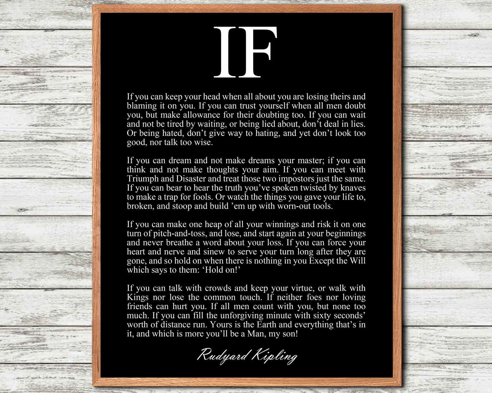 IF Poem, Art Print, IF Poem By, Rudyard Kipling, Art Print, IF Poster ...