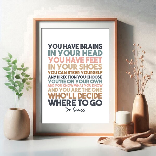 Dr. Seuss Inspirational Quotes Wall Decor - Etsy