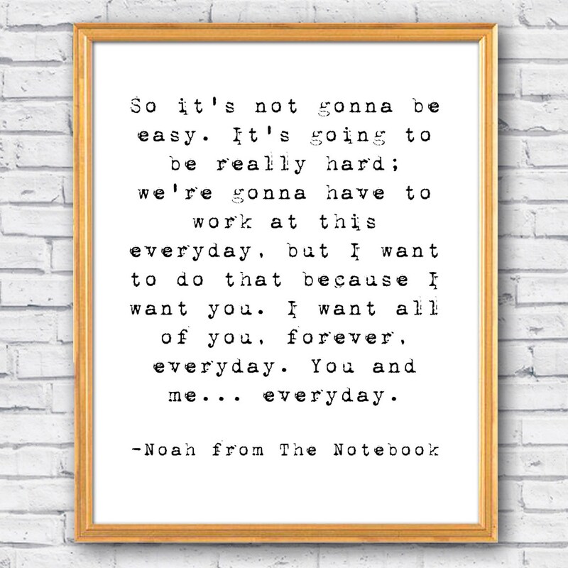 The Notebook Quote - Etsy