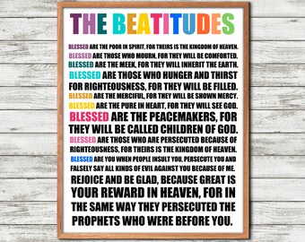 The Beatitudes. Christian Wall Art. Sunday School Decor. - Etsy