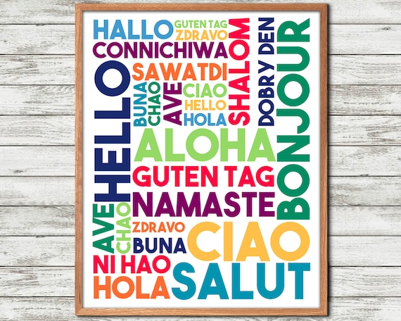 Hello in Different Languages Digital Download Colorful - Etsy