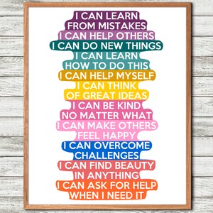 Daily Affirmations Poster, Positive Affirmations for Kids, Classroom ...