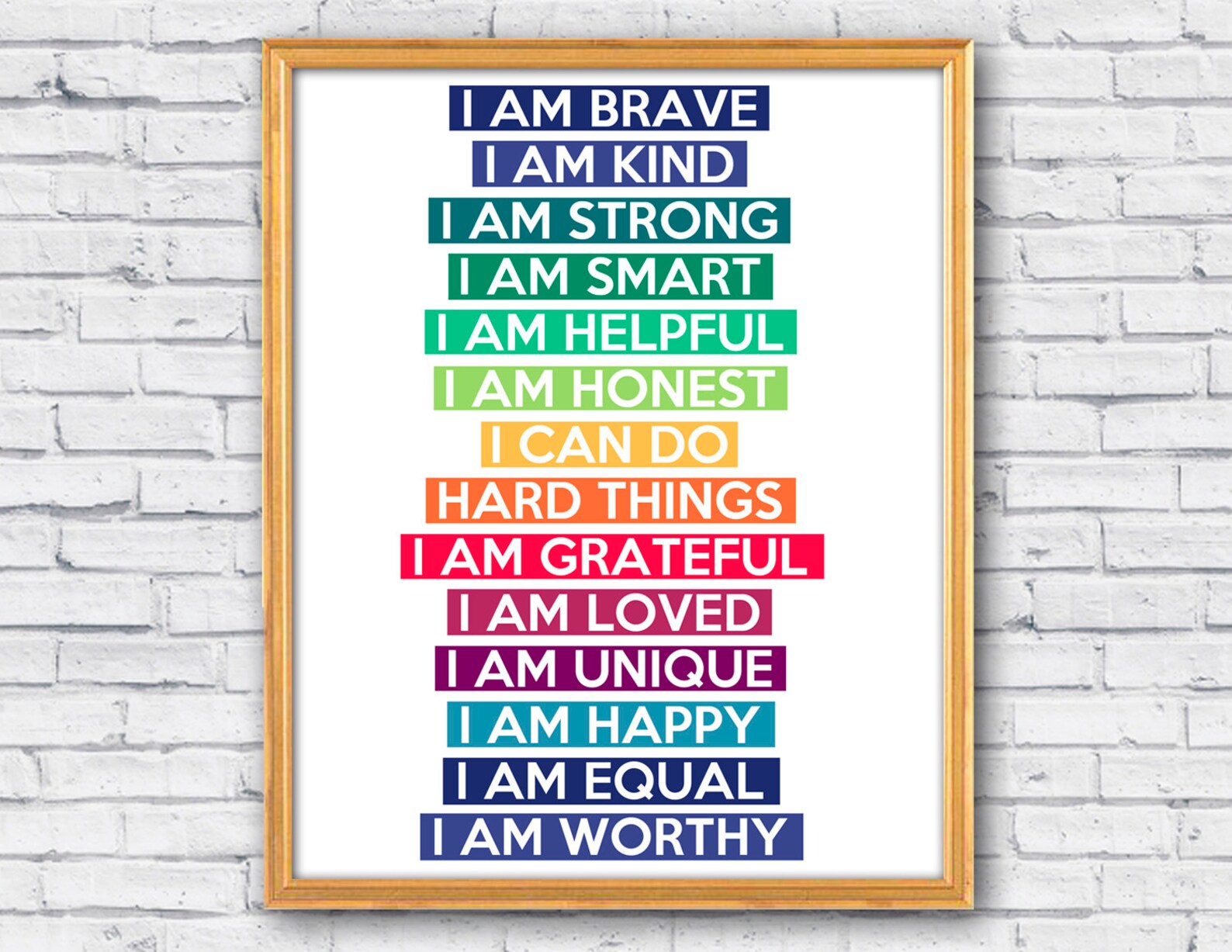 Kids Positive Affirmation Print, Mindfulness, Kids Wall Art,affirmation ...