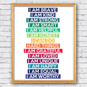 Kids Positive Affirmation Print, Mindfulness, Kids Wall Art,affirmation ...