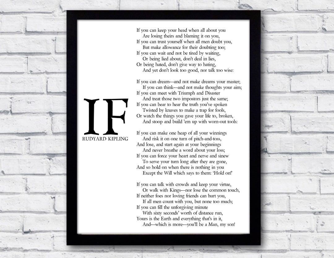 IF Poem, Art Print, IF Poem By, Rudyard Kipling, Art Print, IF Poster ...