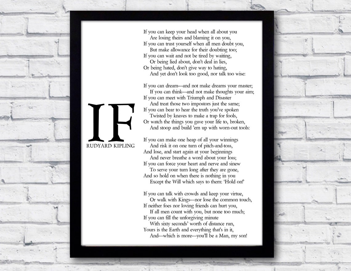 IF Poem, Art Print, IF Poem By, Rudyard Kipling, Art Print, IF Poster ...