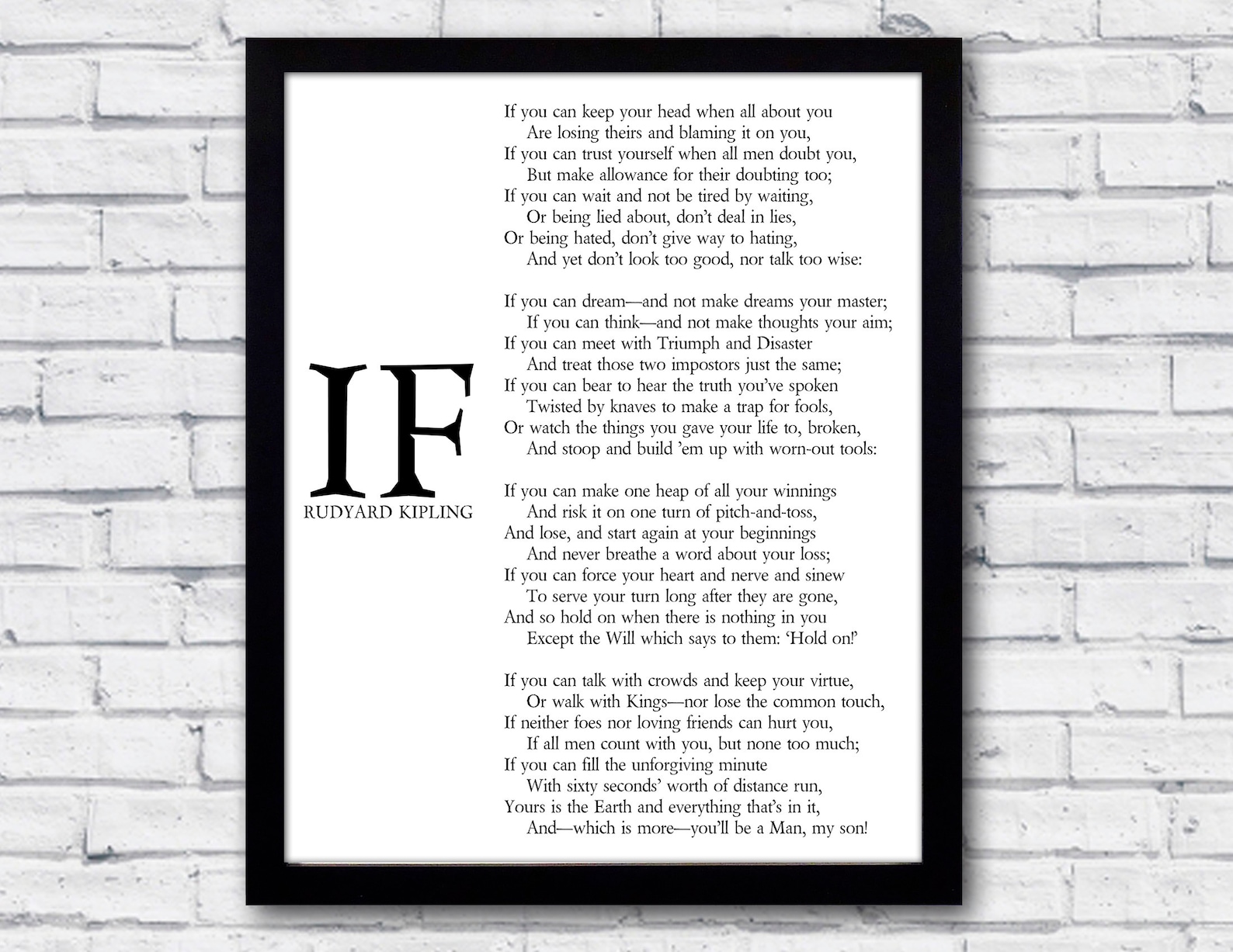 IF Poem, Art Print, IF Poem By, Rudyard Kipling, Art Print, IF Poster ...