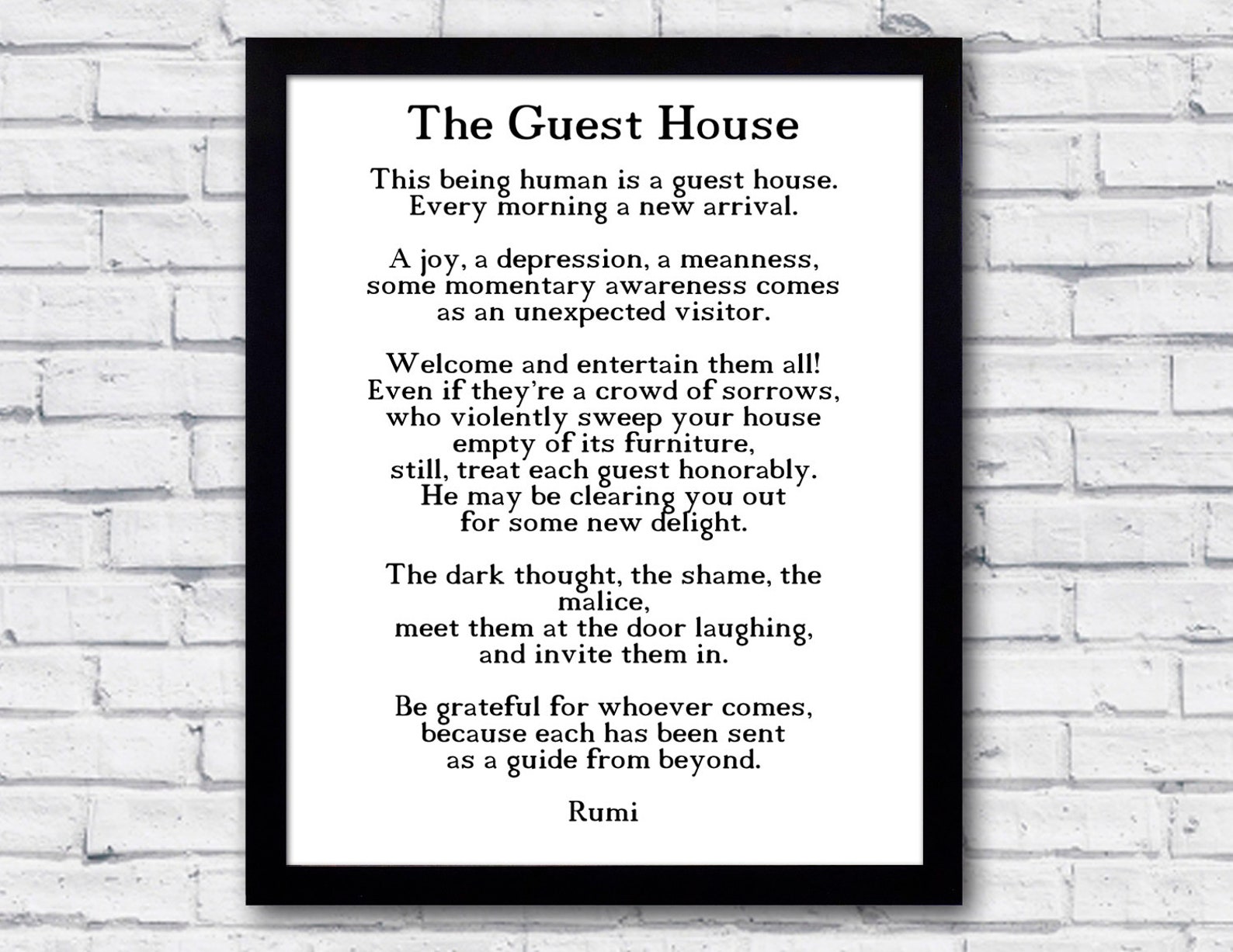 Rumi Quote, the Guest House, Poem by Rumi, Inspiring Poem, Guest House ...