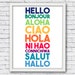 Hello in Different Languages, Digital Download, Colorful Prints, Hello ...