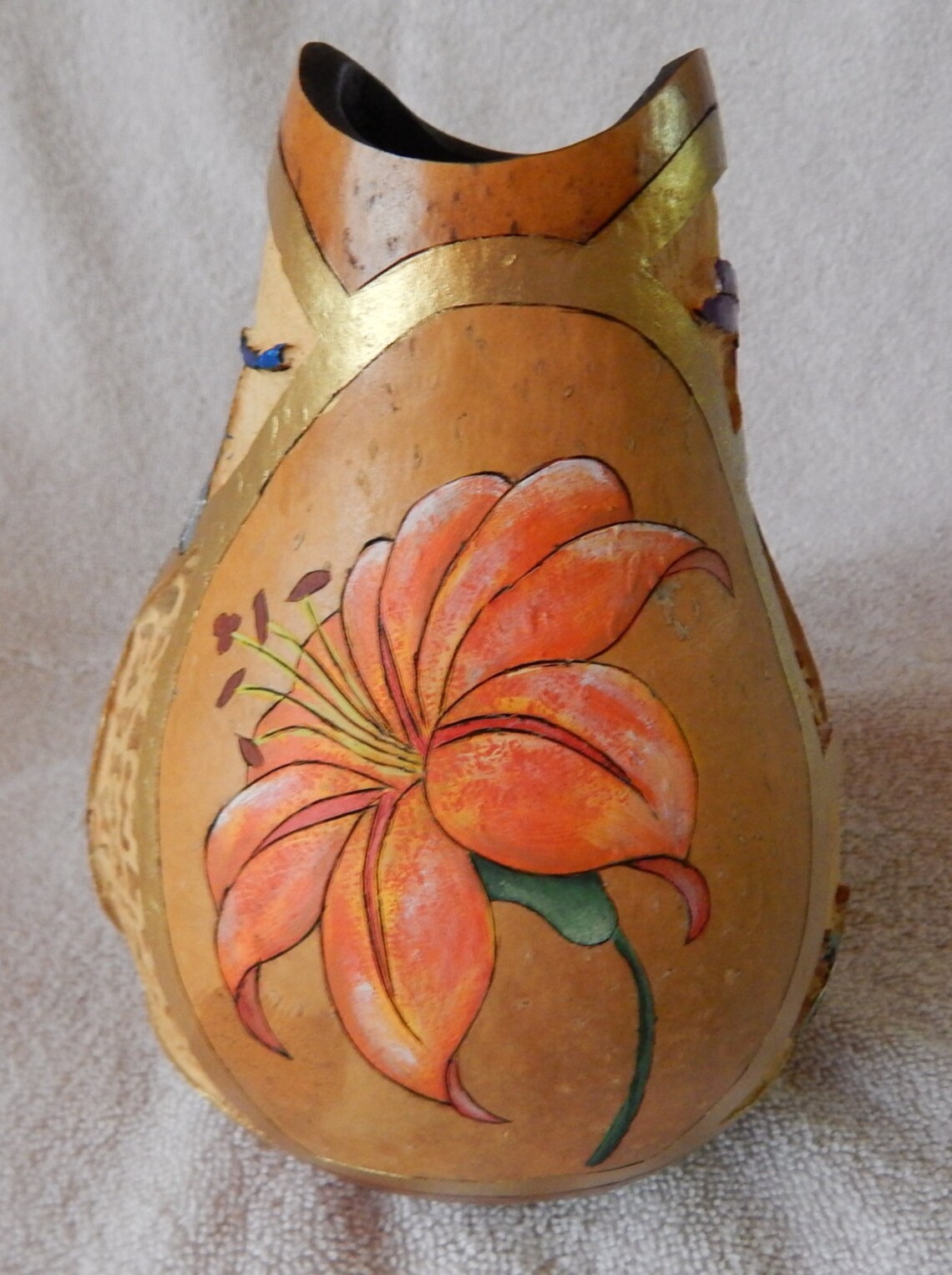 Gourd Art, Painted Gourds, Carved Gourds, Hand Carved, Gardener Gifts ...