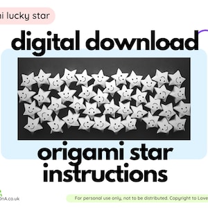 DIGITAL PRINTOUT | Make Your Own | Origami Lucky Stars | Paper Craft ...